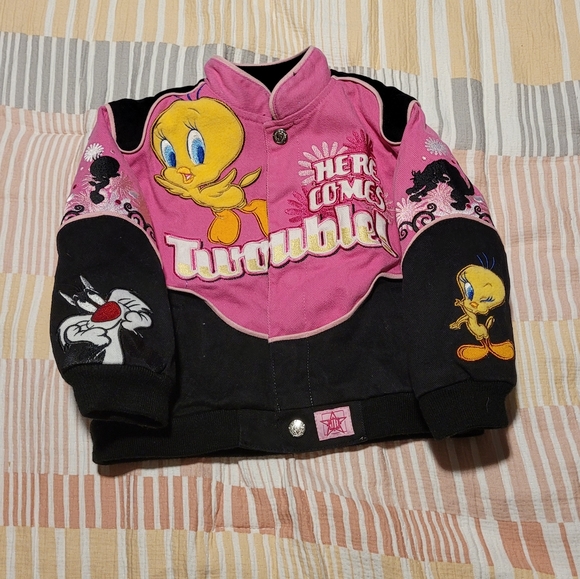 jh designs | Jackets & Coats | Vintage Tweety Bird Letterman Jacket 3t ...